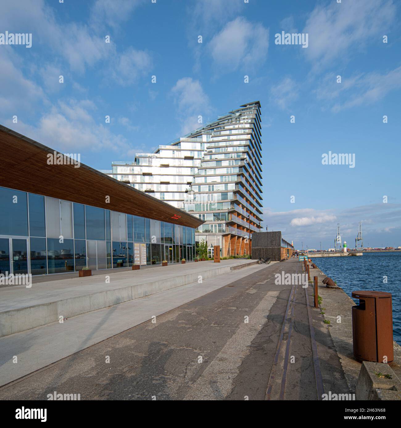 modern apartment buildings in the new docklands harbor area,aarhus ...