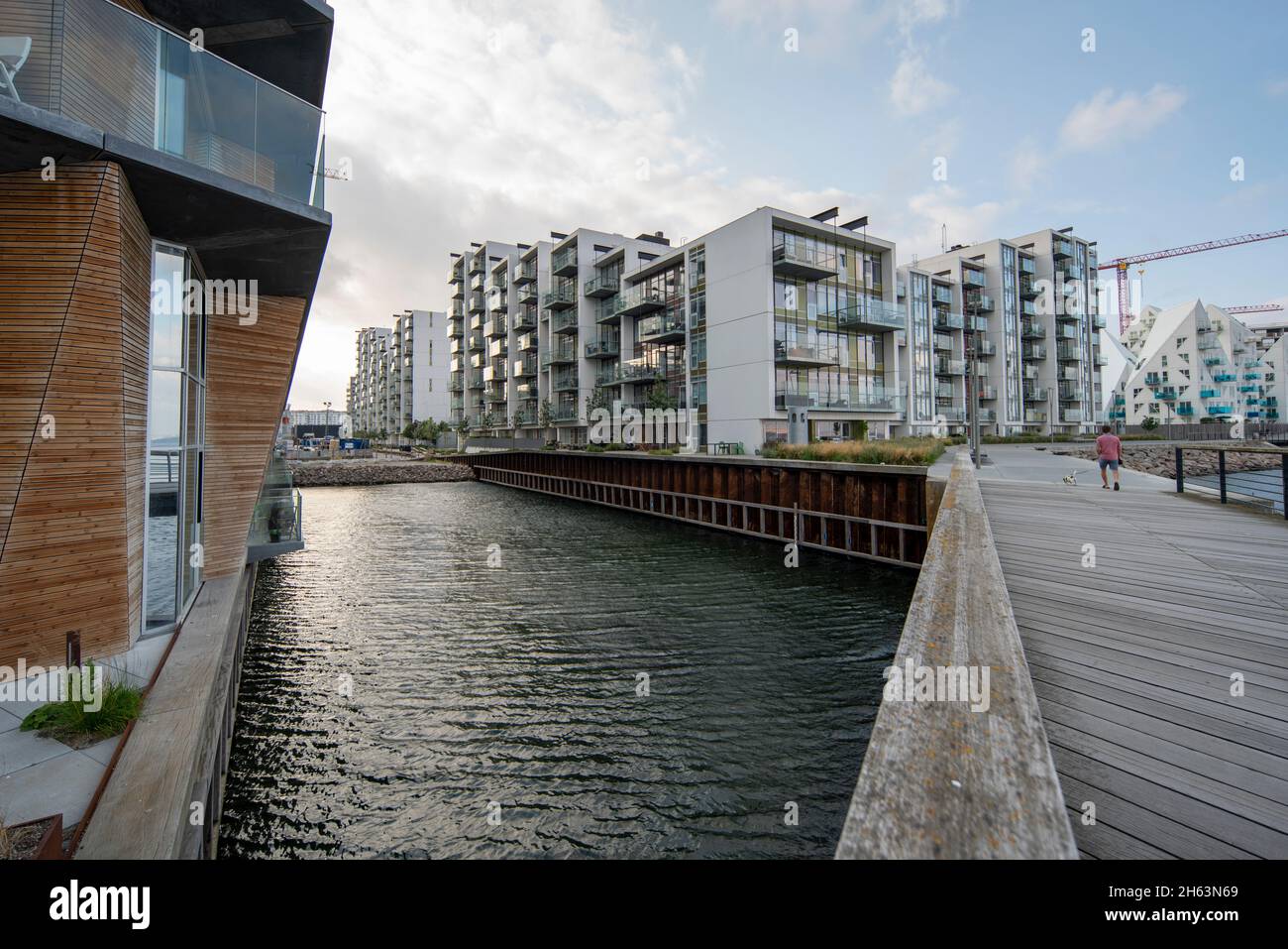 modern apartment buildings in the new docklands harbor area,aarhus ...