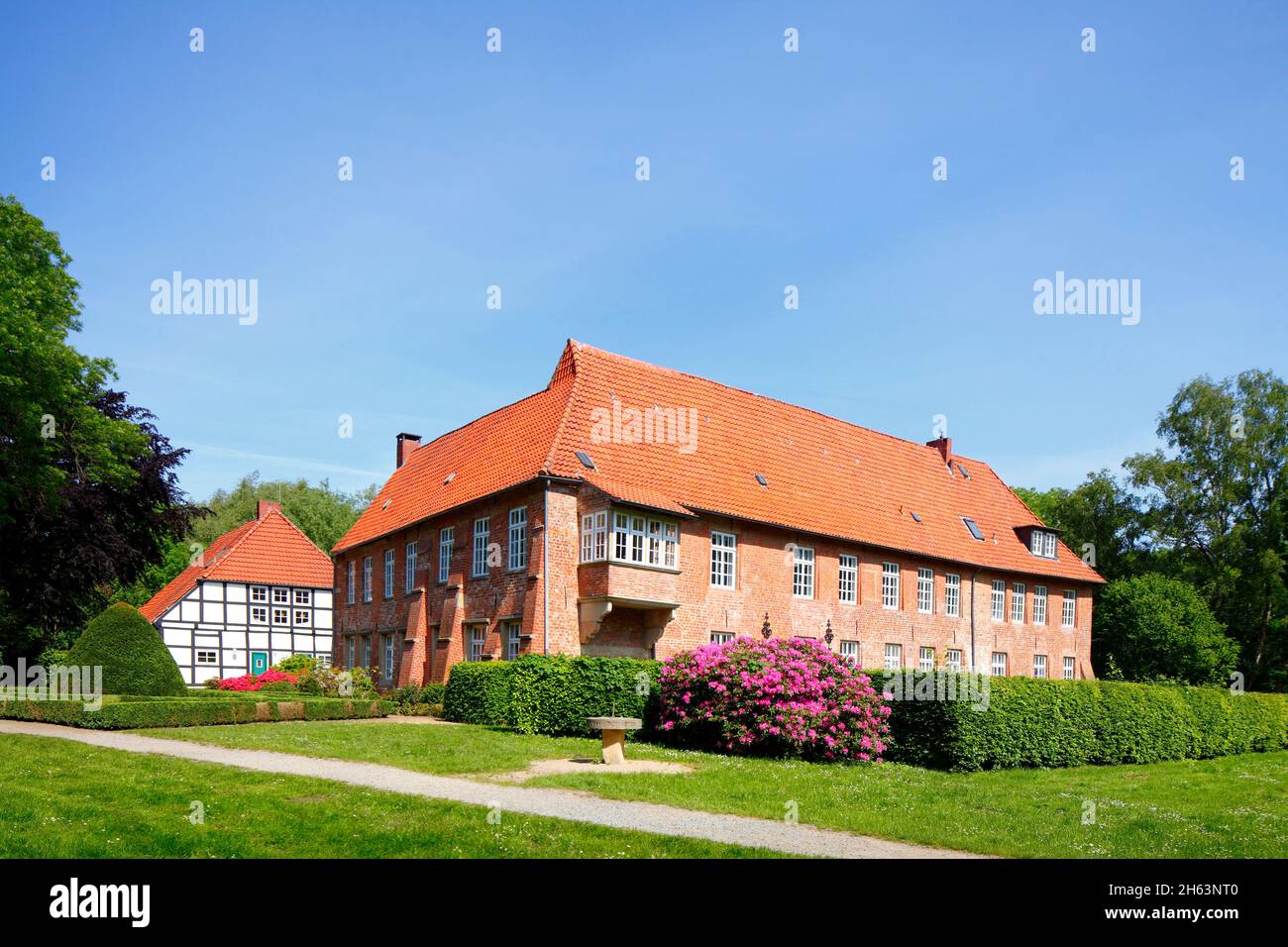 medieval moated castle blomendal in bremen-blumenthal,bremen,germany ...