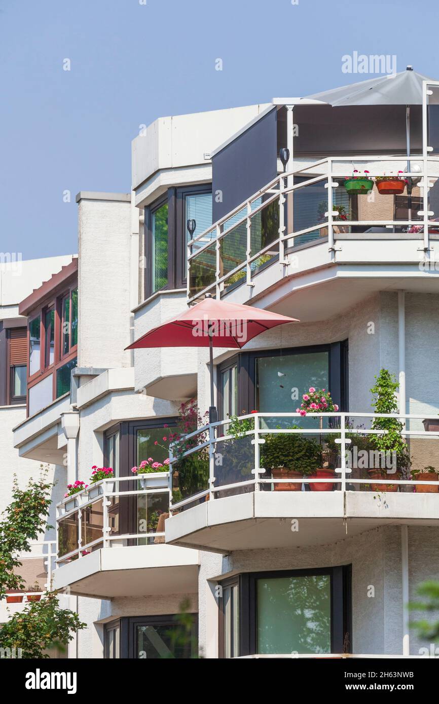 balconies,modern residential building,district,bremen,germany,europe ...