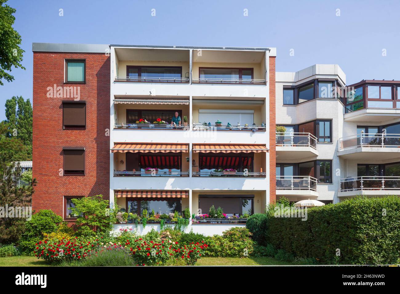 balconies,modern residential building,district,bremen,germany,europe ...