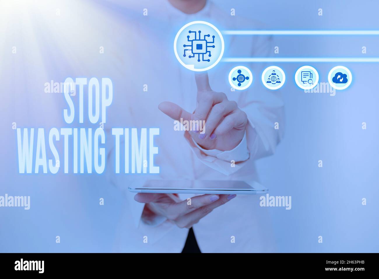 Conceptual display Stop Wasting Time. Business concept advising person ...