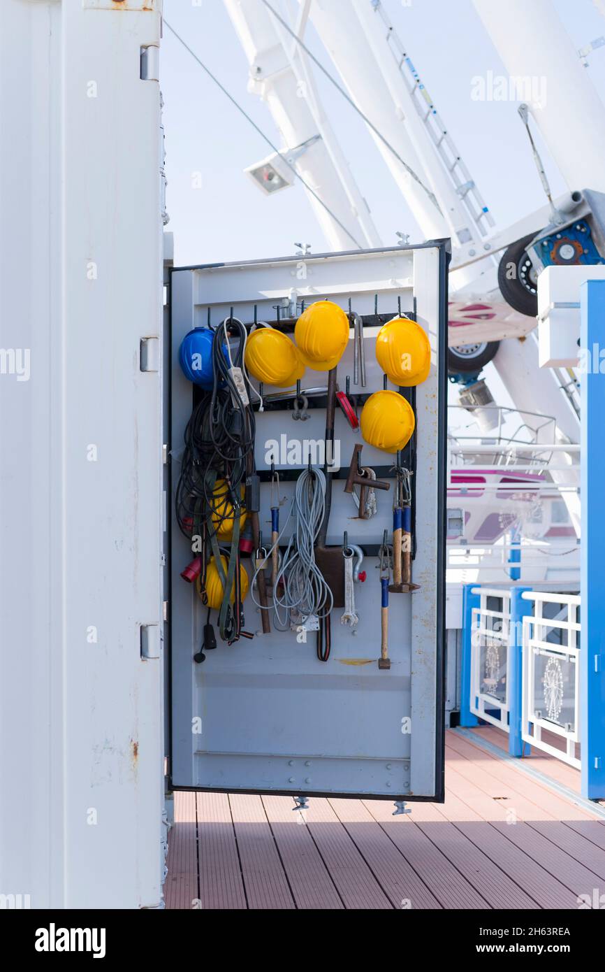 container with tools on a ship Stock Photo - Alamy