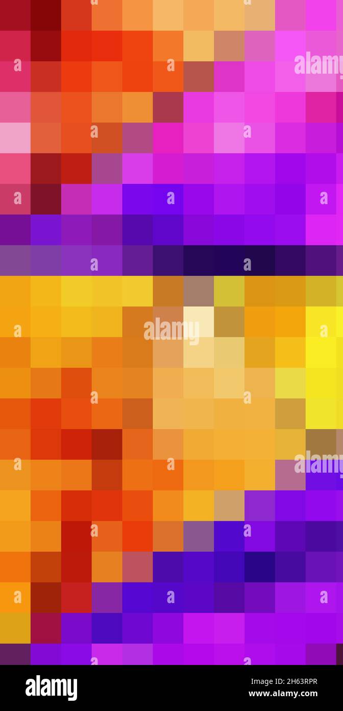 Fun and very colorful series of squares or pixels in all the colors of ...