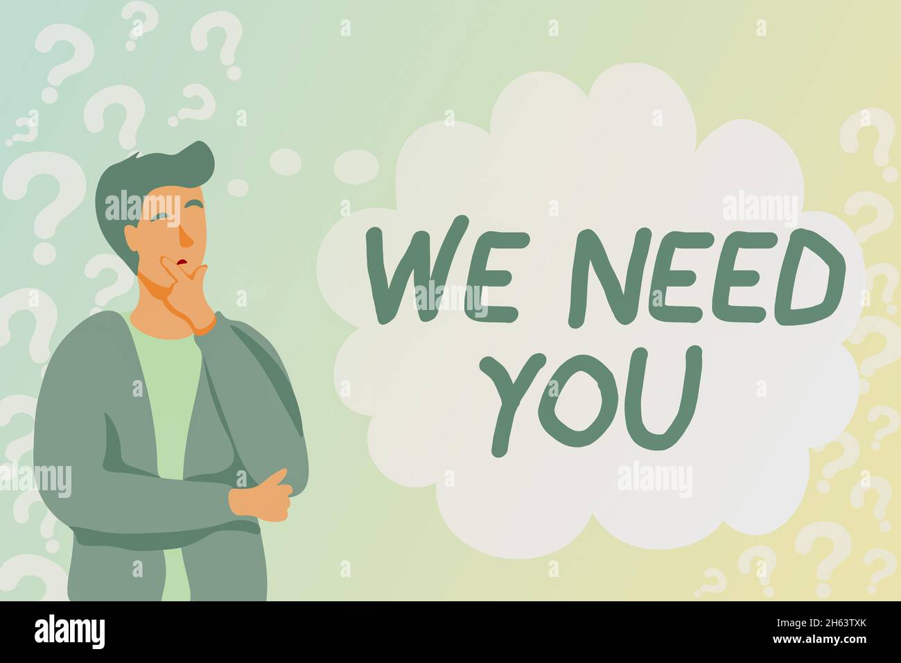 Hand writing sign We Need You. Word for asking someone to work together ...