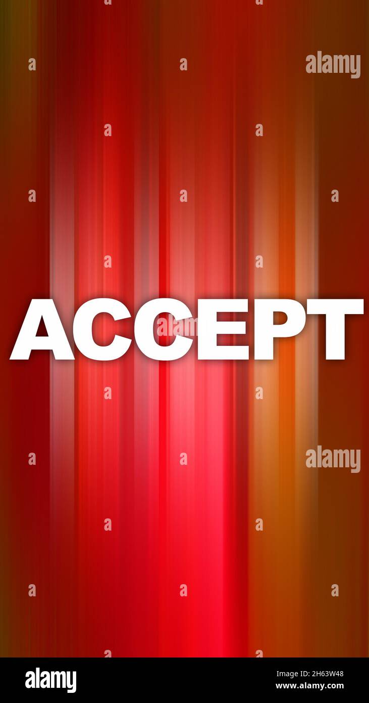 Accept word on abstract fast motion colorful background. Agreement ...
