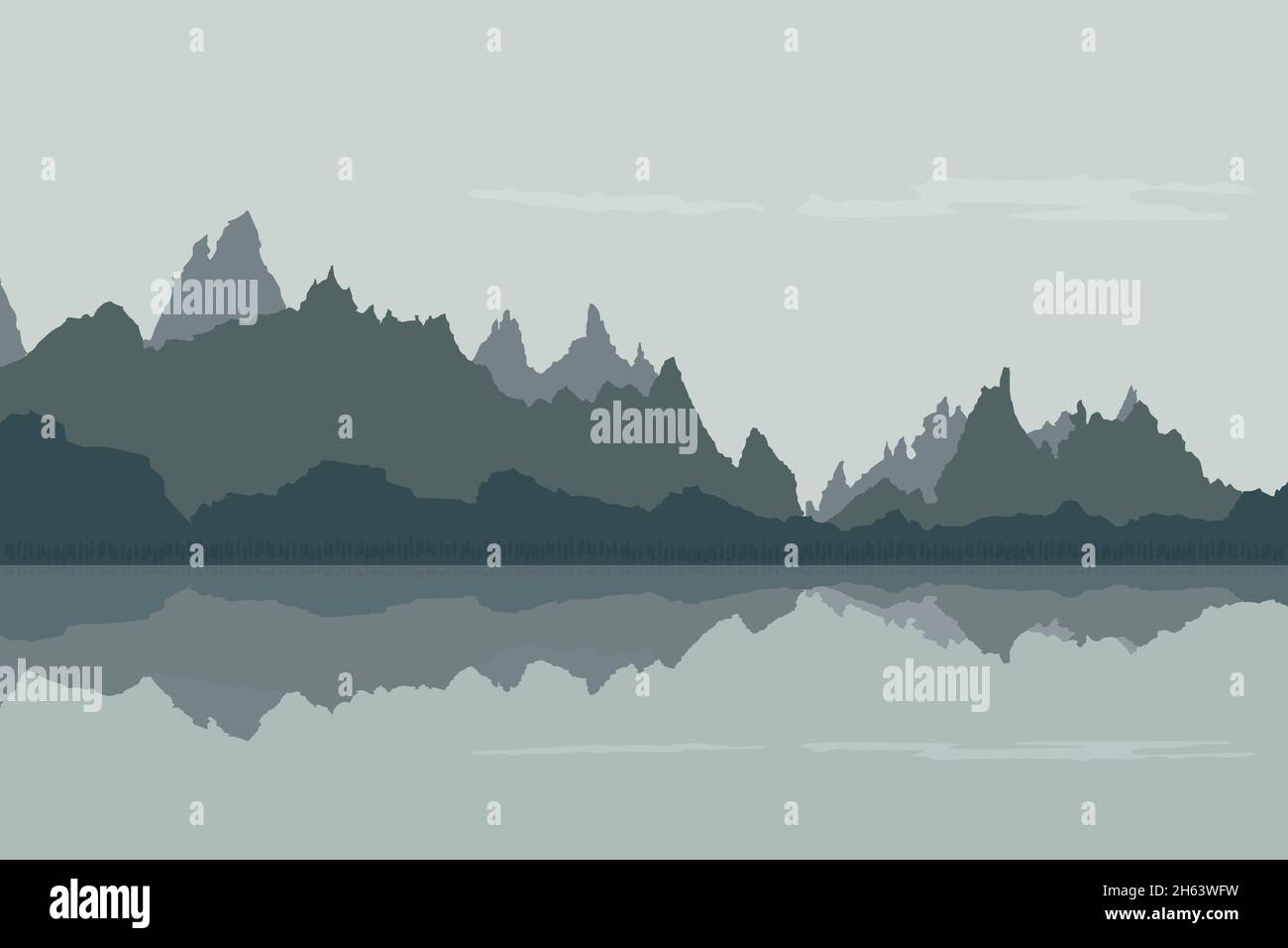 View mountains rural scene Stock Vector Images - Alamy