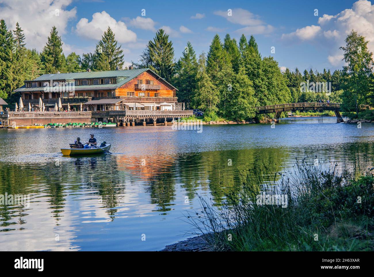 fichtelsee with hotel and restaurant,fichtelberg,fichtelgebirge,upper ...
