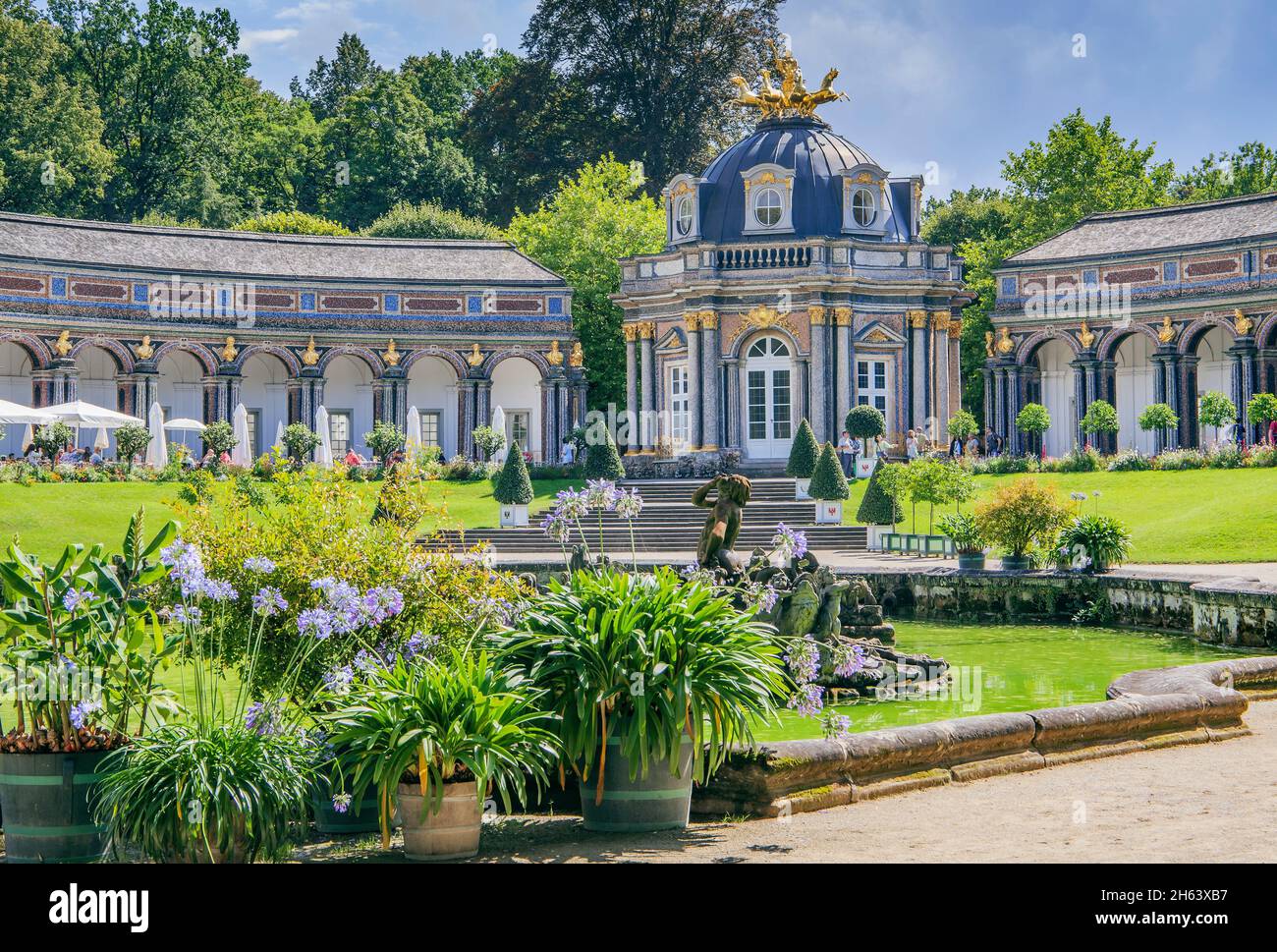 new palace with sun temple of the hermitage,bayreuth,upper franconia ...