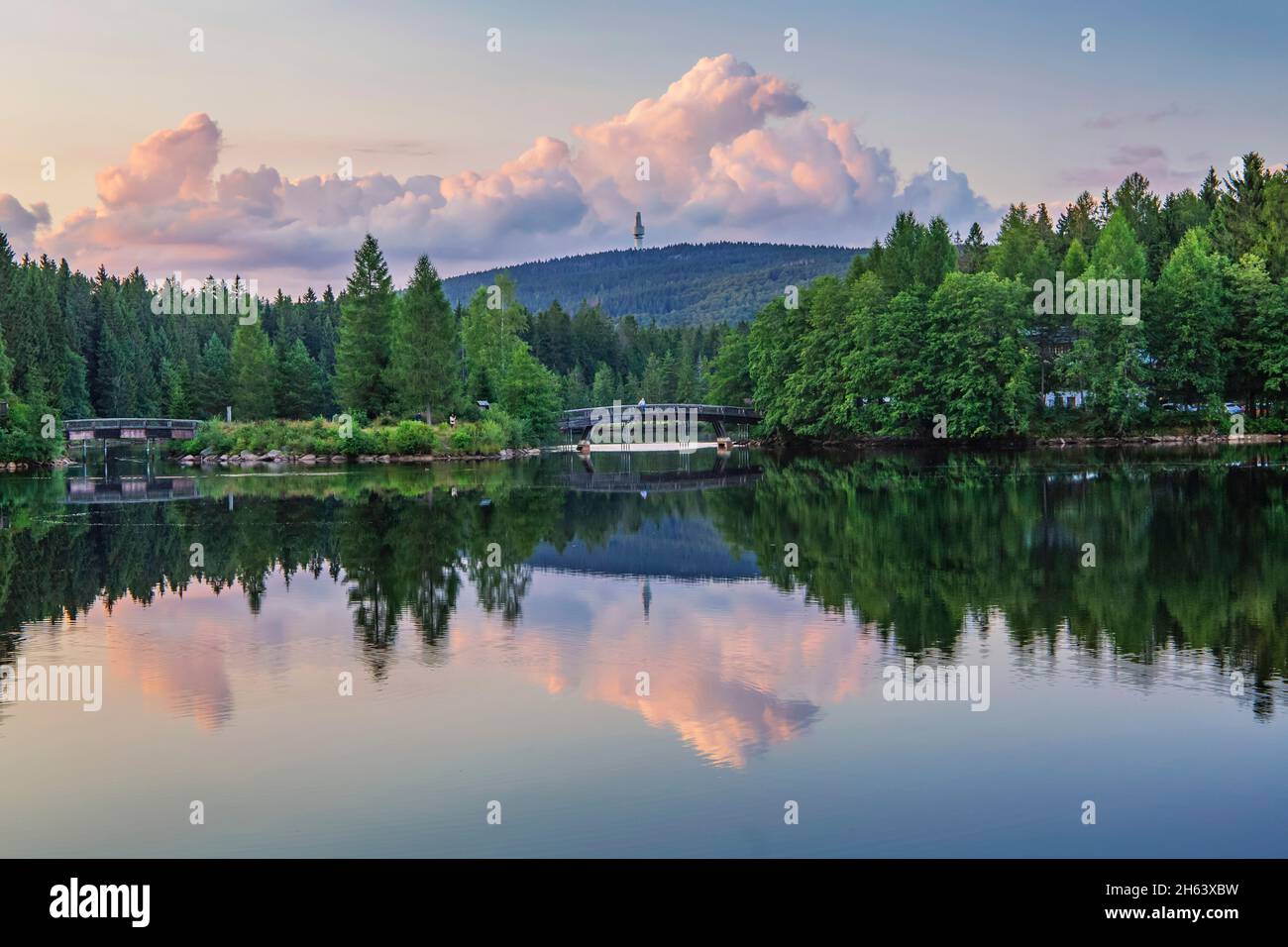 Fichtelsee with schneeberg 1051m hi-res stock photography and images ...
