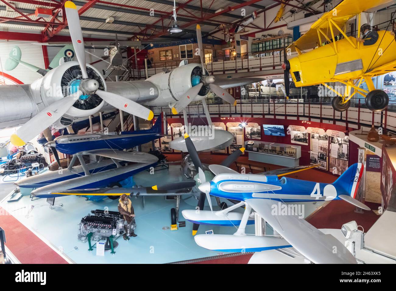 england,southampton,solent sky museum,exhibit of various historical ...