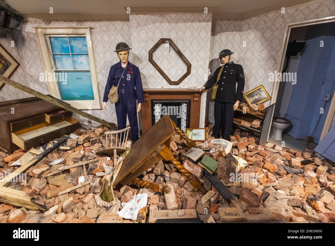 england,southampton,solent sky museum,exhibit of wwii bomb damaged ...