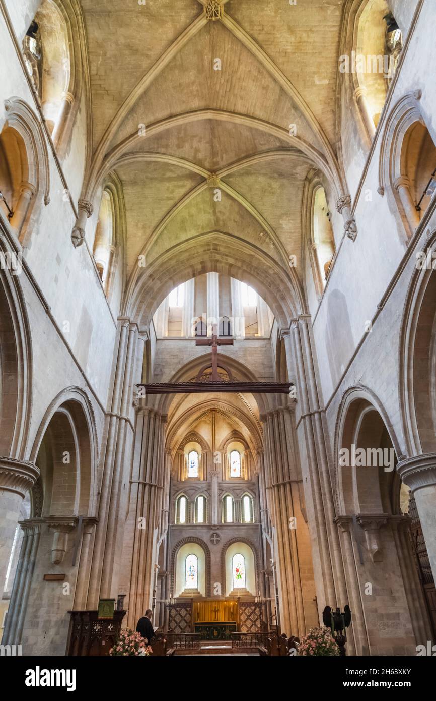 england,winchester,hospital of st cross,the church,interior view Stock Photo - Alamy