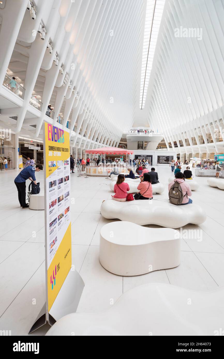 oculus,main concourse of the subway station with shopping center ...