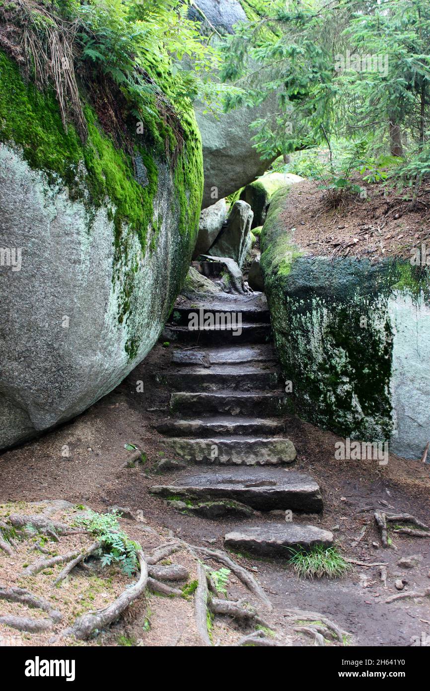 germany,bavaria,fichtelgebirge,wunsiedel,luisenburg rock labyrinth ...