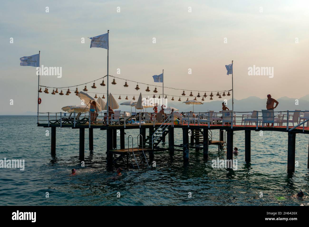 sun terrace on lara beach,antalya,turkey Stock Photo - Alamy