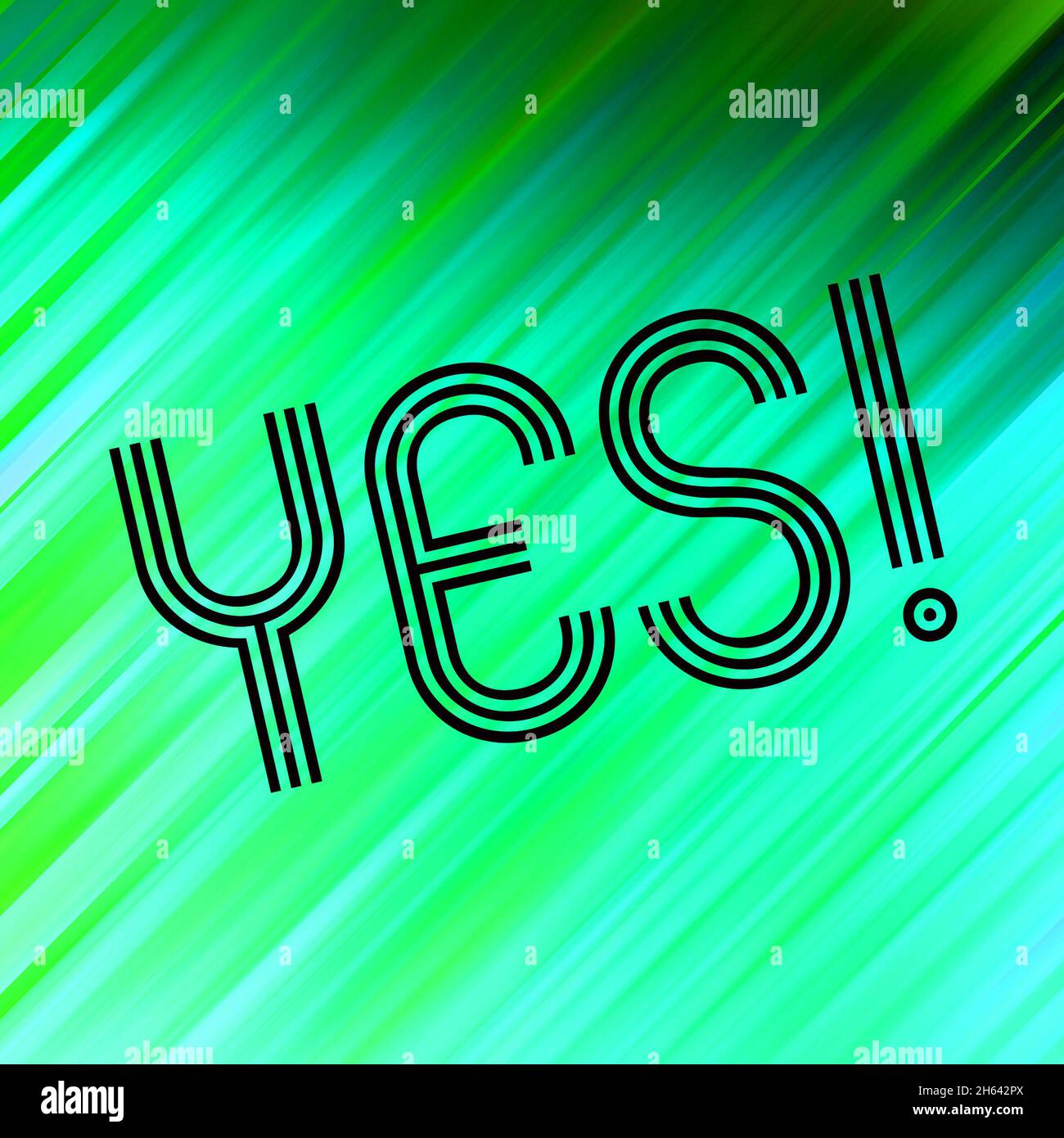 Yes word Lettering for banner, poster and sticker concept with text Yes ...