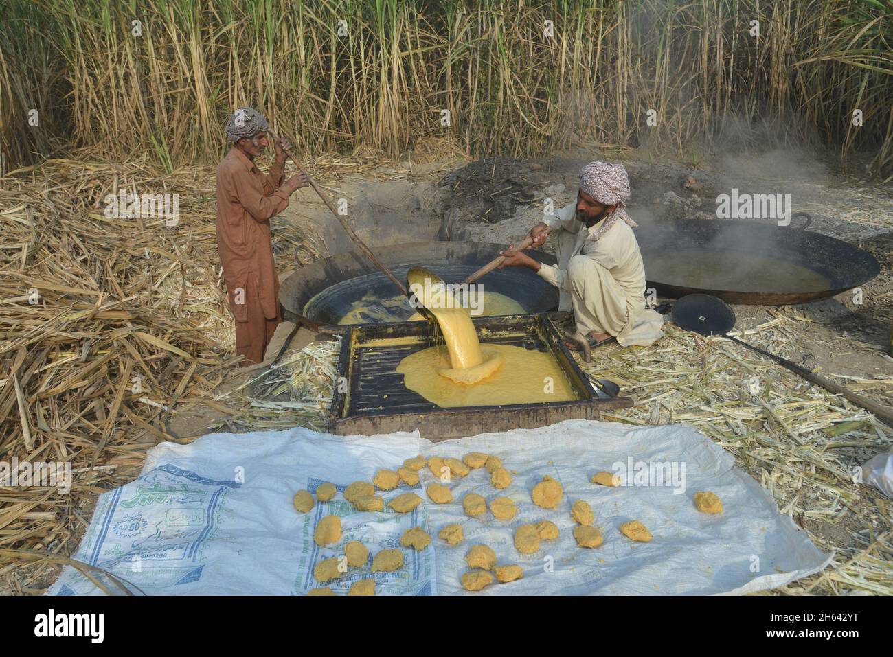 Lahore, Pakistan. 11th Nov, 2021. Pakistani farmers are busy in making ...