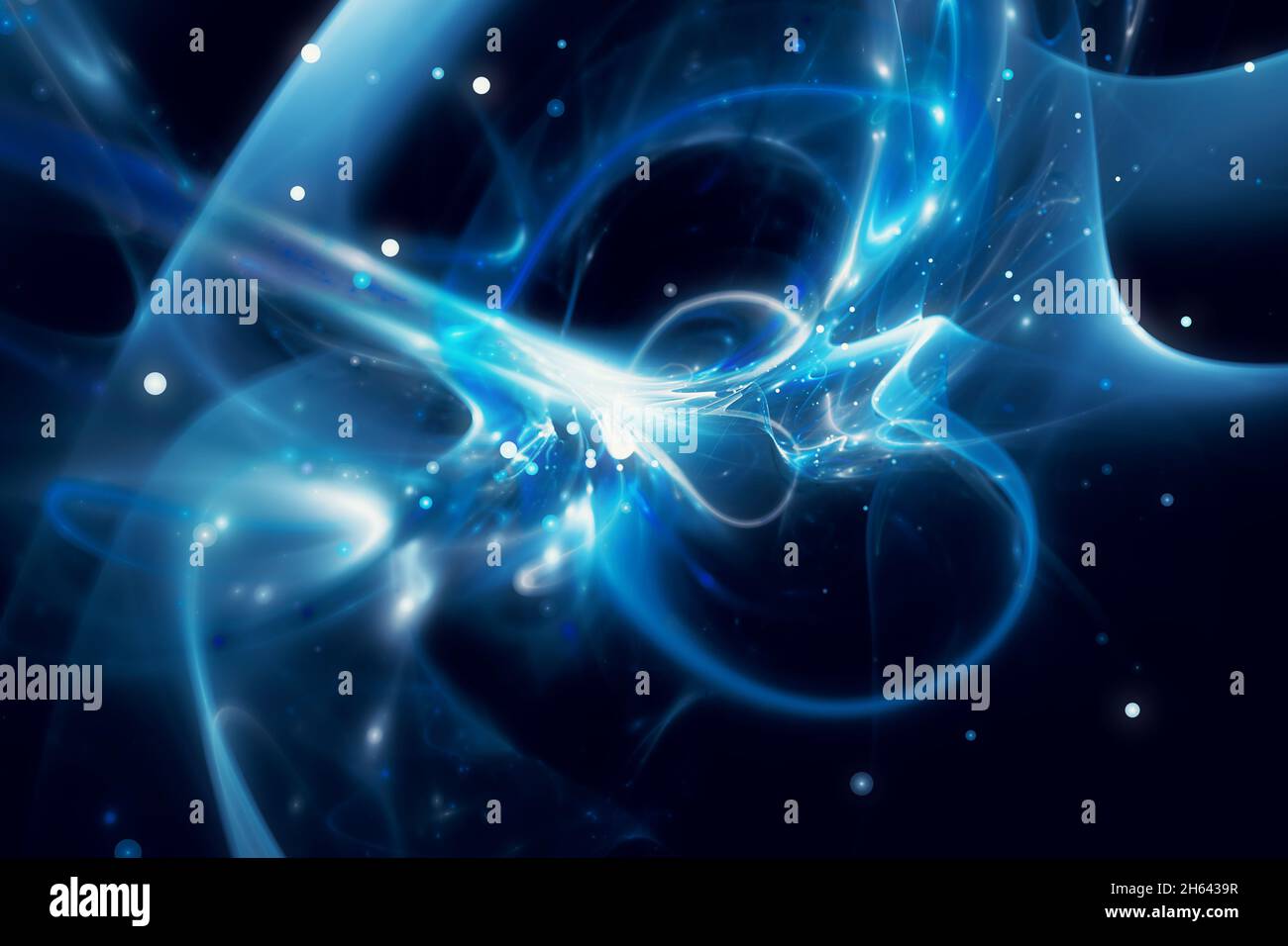 Blue glowing futuristic technology concept, computer generated abstract background, 3D rendering ...