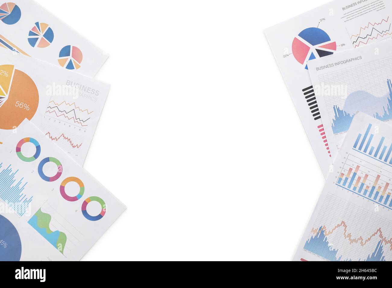 Business charts on white background Stock Photo - Alamy