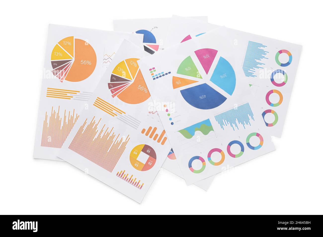 Business charts on white background Stock Photo - Alamy