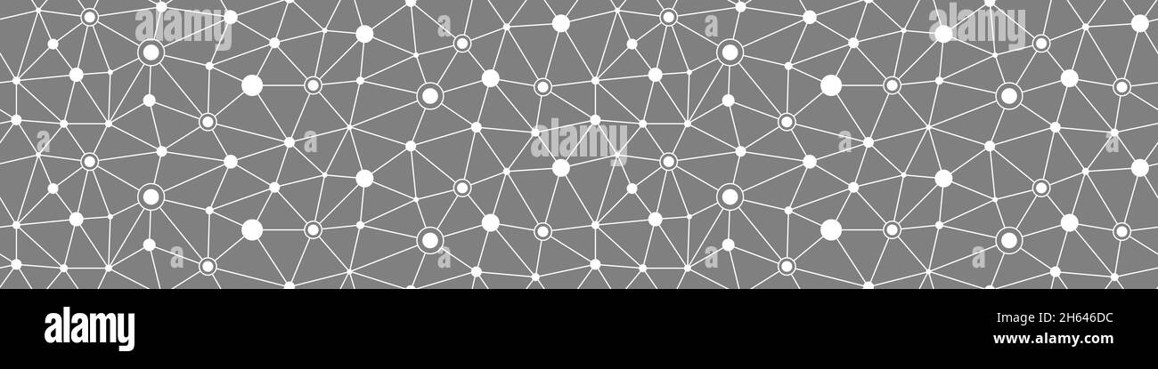 Seamless pattern with connected dots on grey background. Social media ...