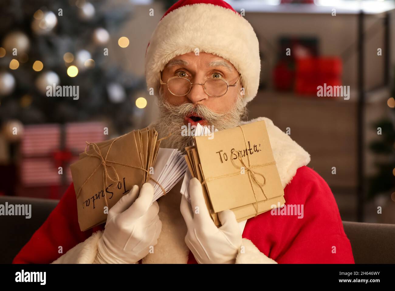 Surprised santa claus letters hi-res stock photography and images - Alamy