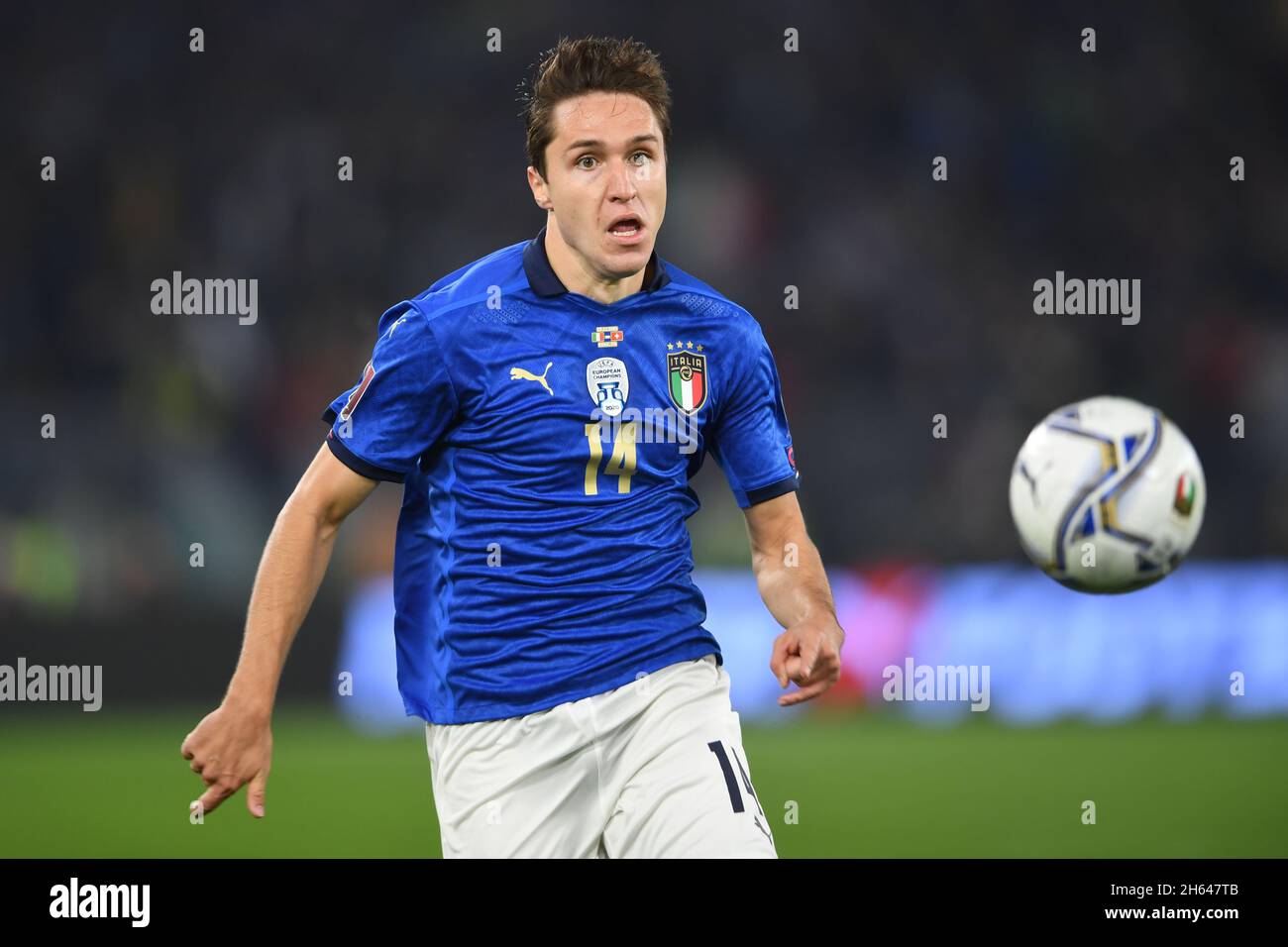 Rome, Italy. 12th Nov, 2021. Federico Chiesa (Italy) during the Fifa ...