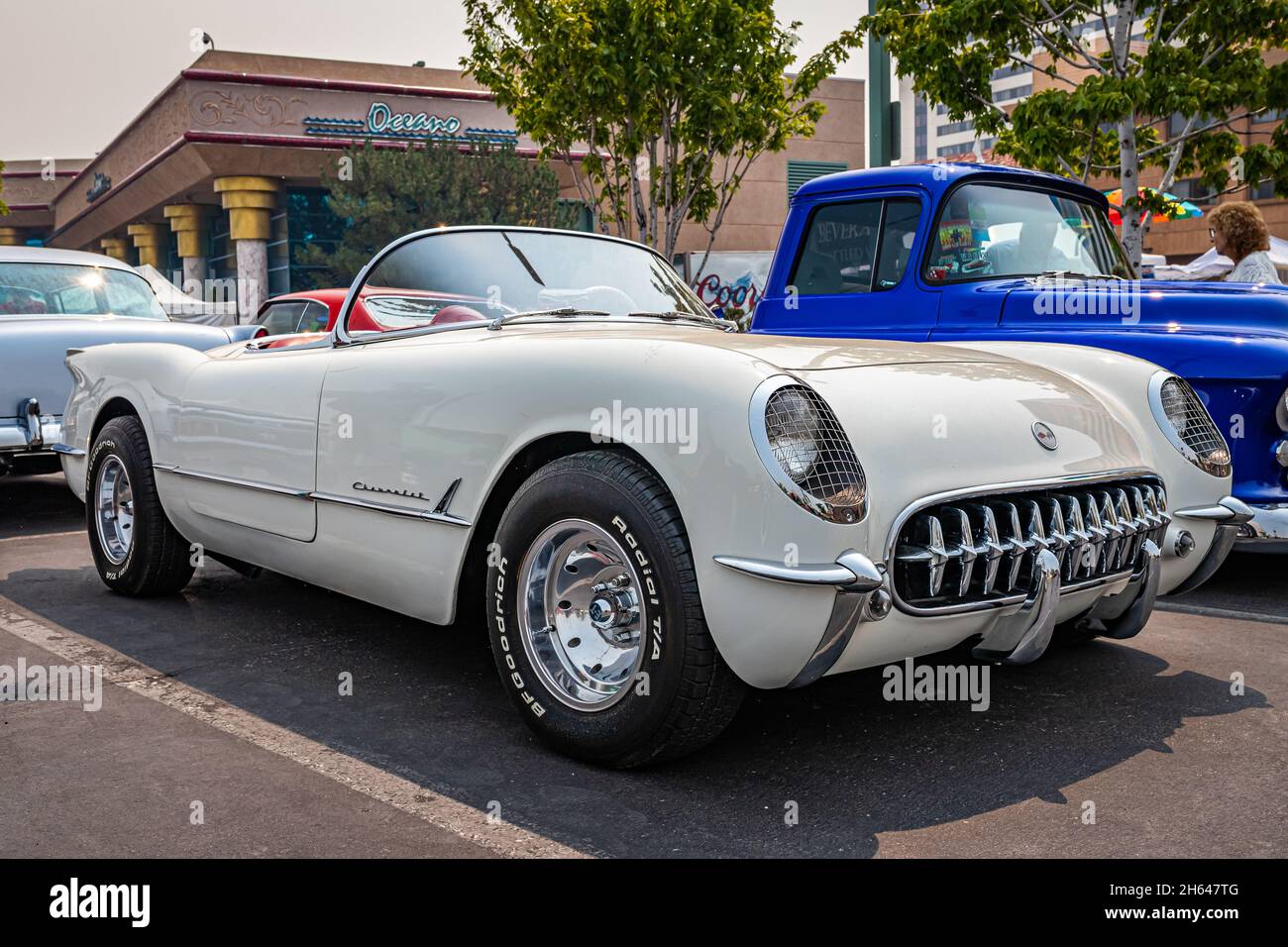 Reno, NV - August 6, 2021: 1954 Chevrolet Corvette Convertible at a ...