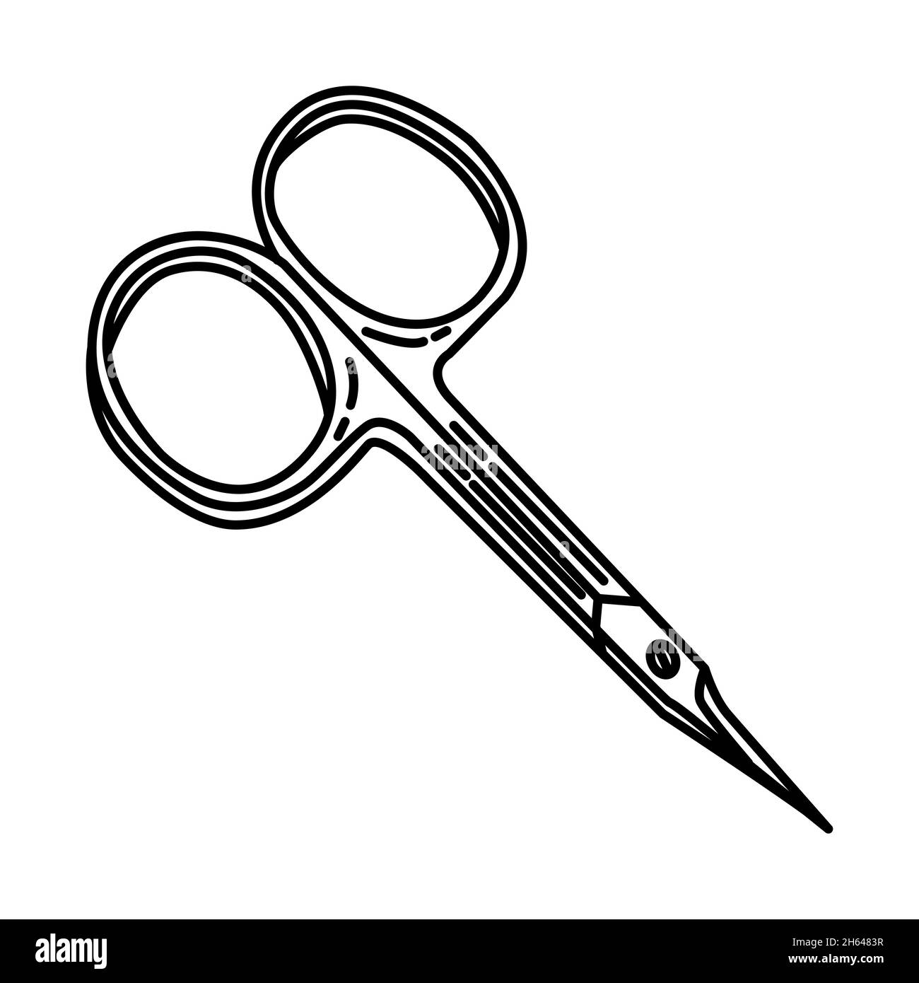 Cuticle Scissors Part of Women Pedicure Tools Hand Drawn Icon Set ...