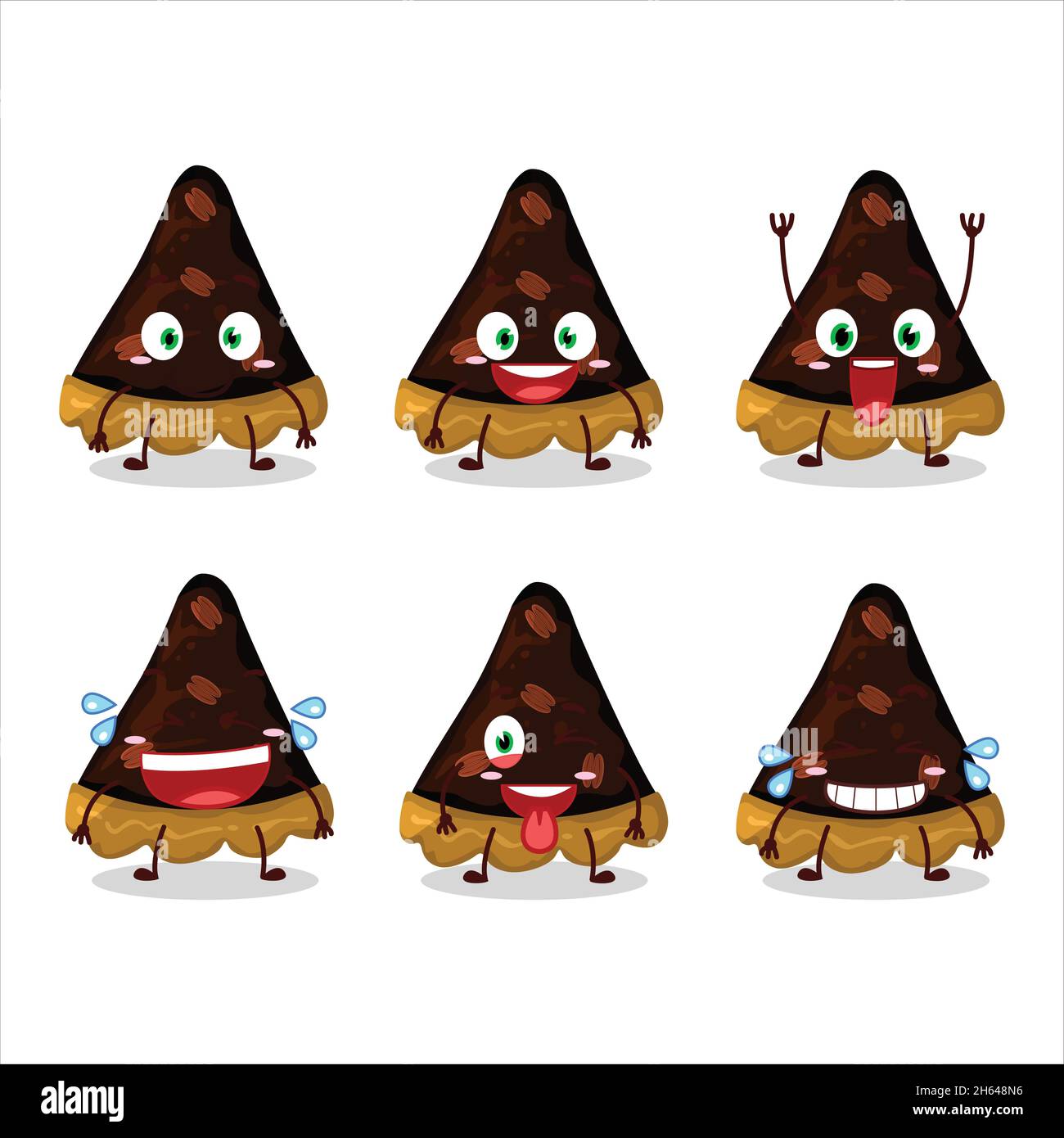 Cartoon character of slice of pecan pie with smile expression. Vector ...