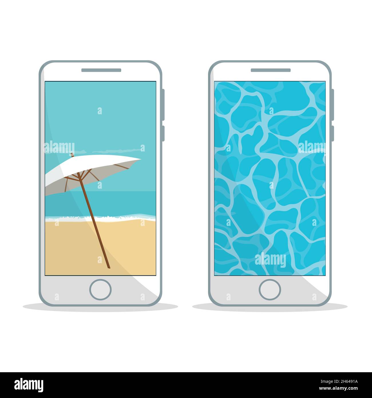 Mobile phone design with beach wallpaper Stock Vector Image & Art - Alamy