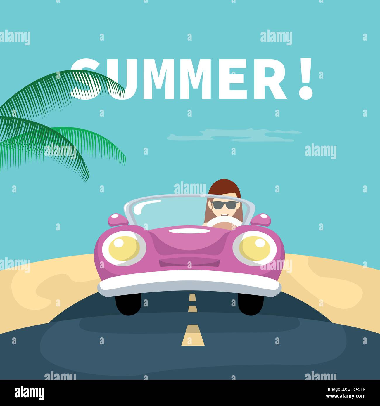 Driving car concept on Stock Vector Images - Alamy