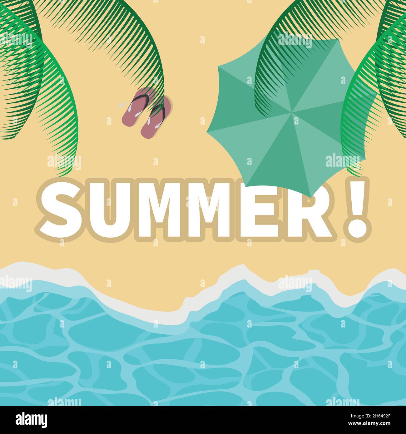 Top view beach palm Stock Vector Images - Alamy