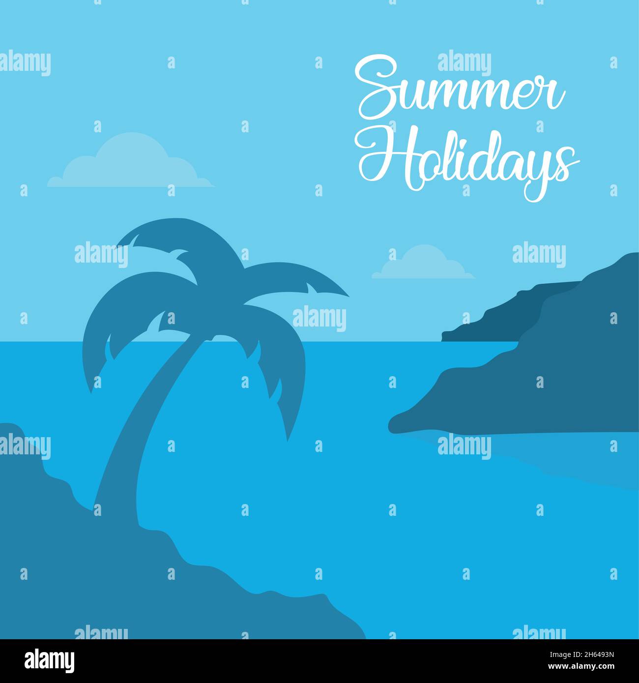 Sunset beach ocean summer Stock Vector Images - Alamy