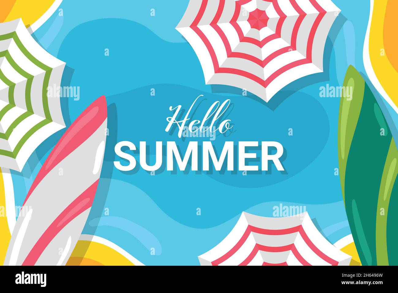 Hello summer beautiful card Stock Vector Images - Alamy