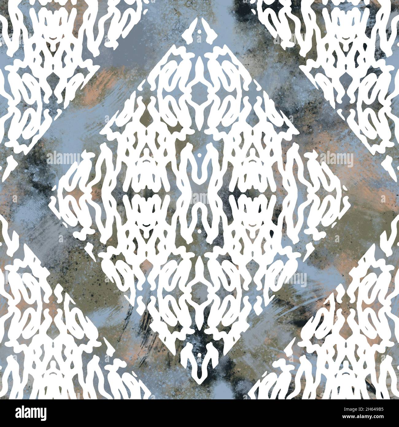Seamless neutral and white grungy classic abstract surface pattern ...