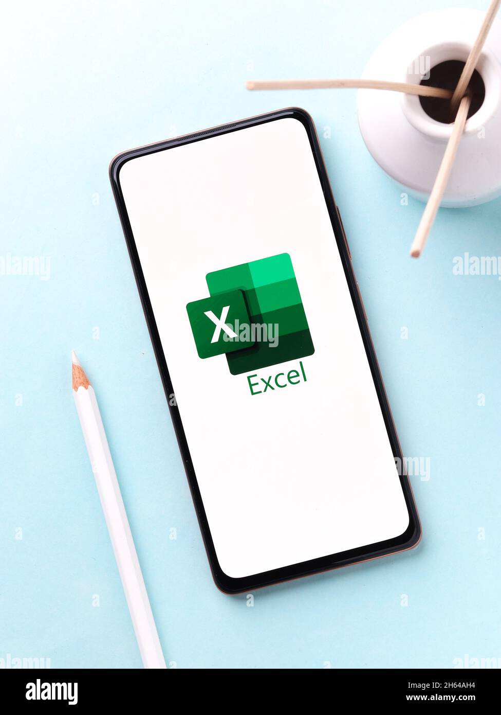 Assam, india - September 6, 2020 : Microsoft excel logo on phone screen ...