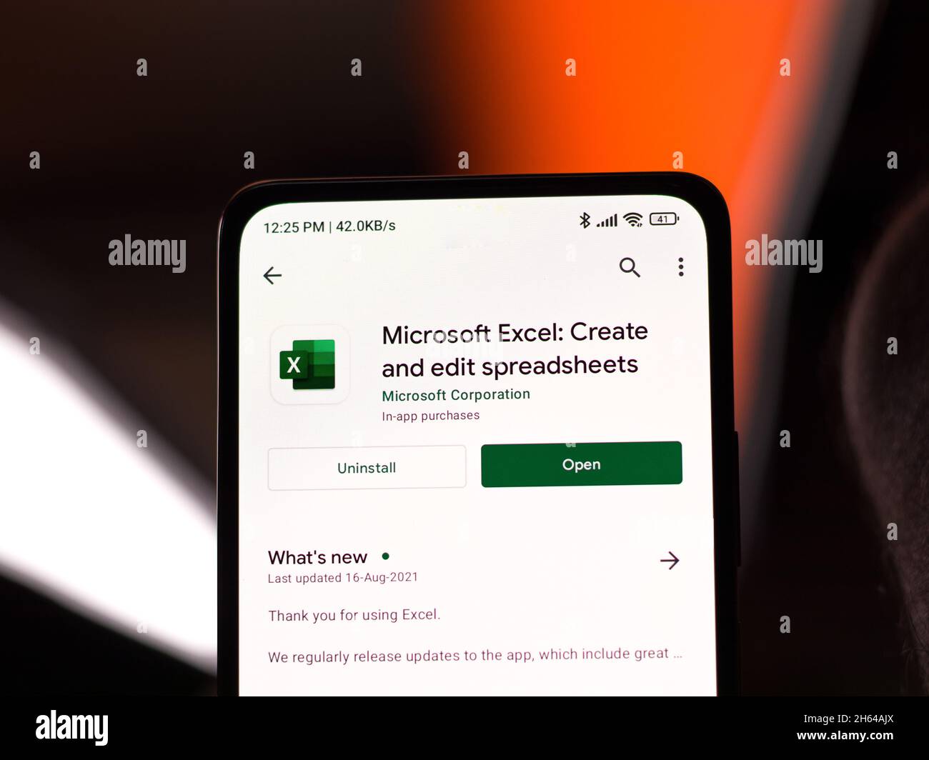 Assam, india - September 6, 2020 : Microsoft excel logo on phone screen ...