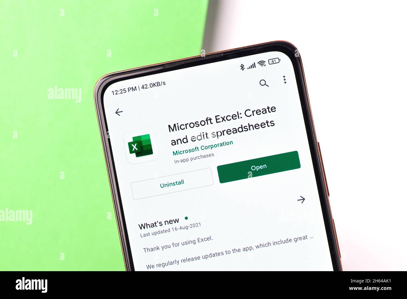 Assam, india - September 6, 2020 : Microsoft excel logo on phone screen ...