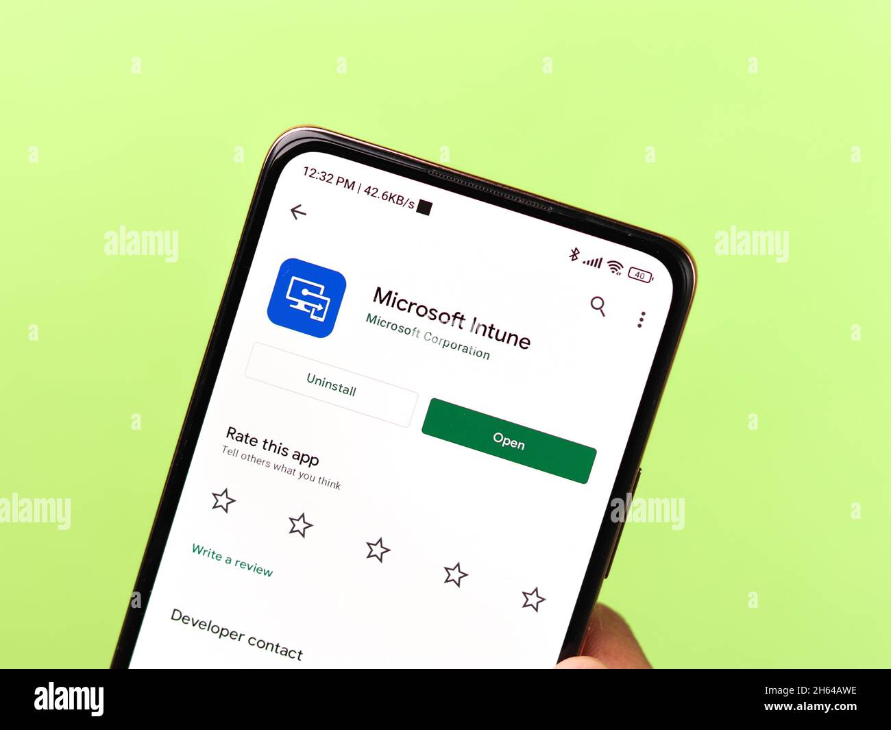 West Bangal, India - November 11, 2021 : Microsoft Intune logo on phone ...