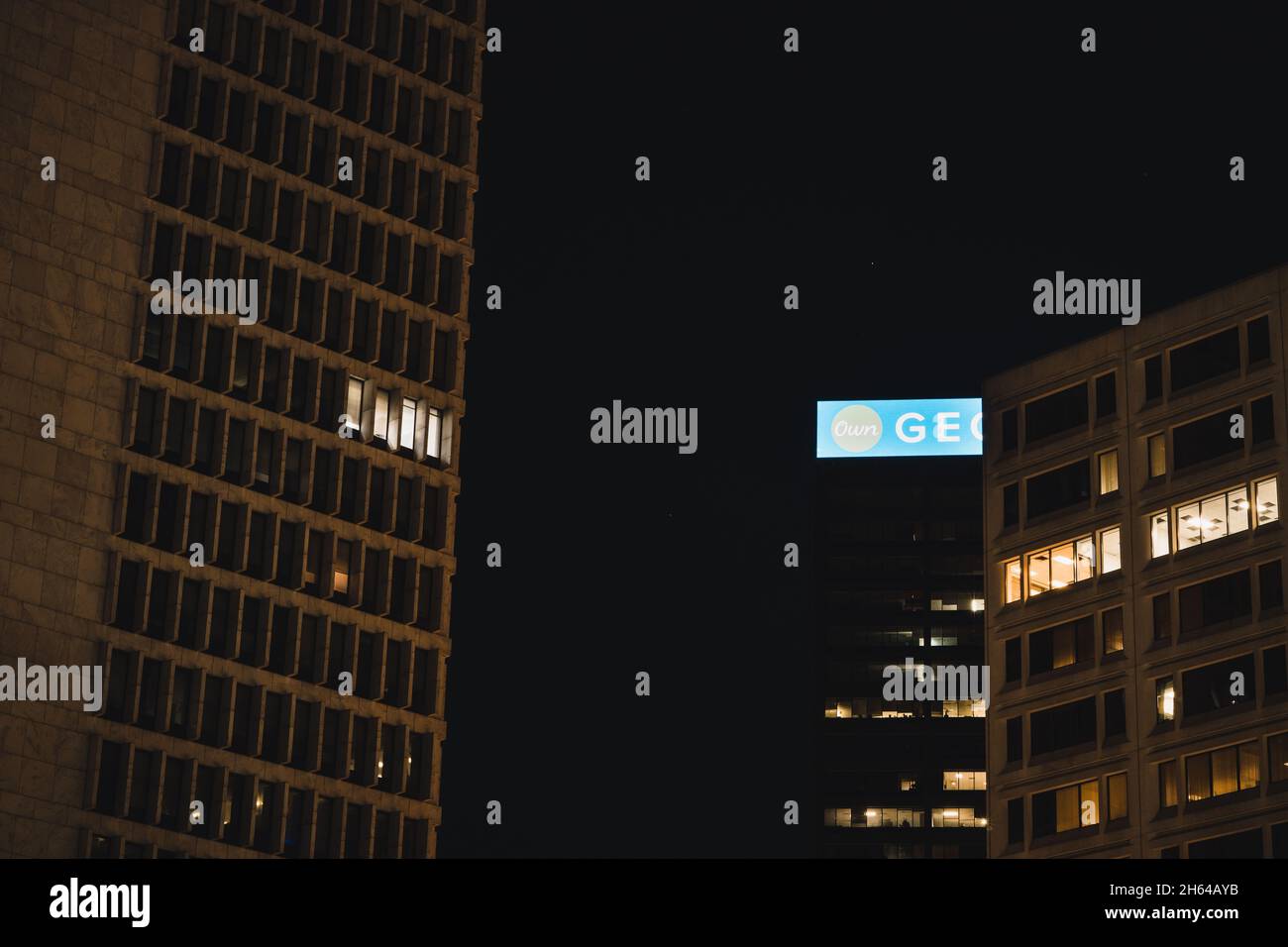 Detroit skyline night hi-res stock photography and images - Alamy