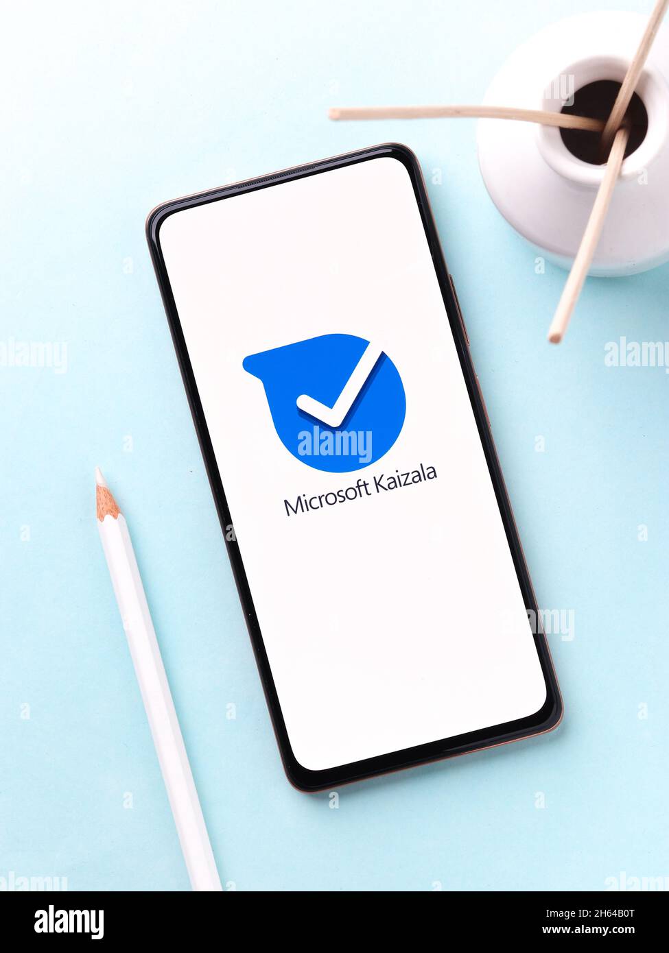 Assam, india - April 10, 2021 : Microsoft Kaizala logo on phone screen ...