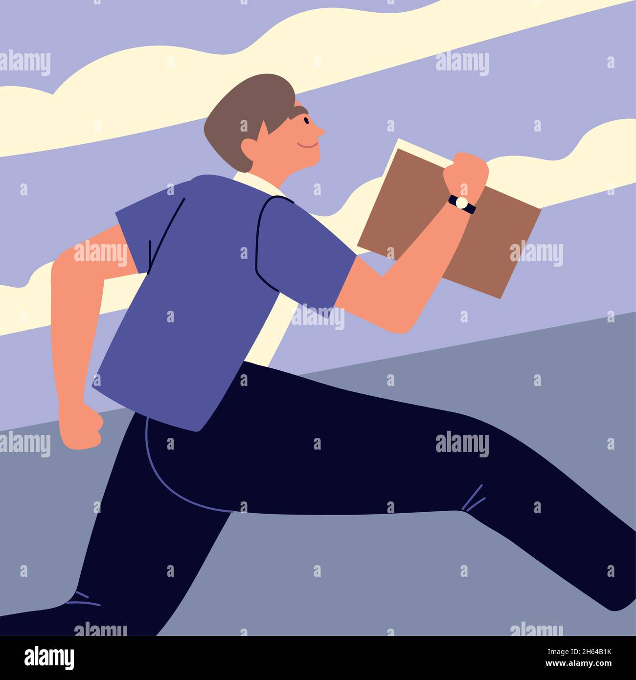 happy runner businessman Stock Vector Image & Art - Alamy