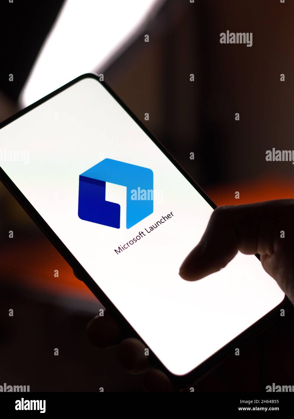 Assam, india - January 31, 2021 : Microsoft Launcher logo on phone ...