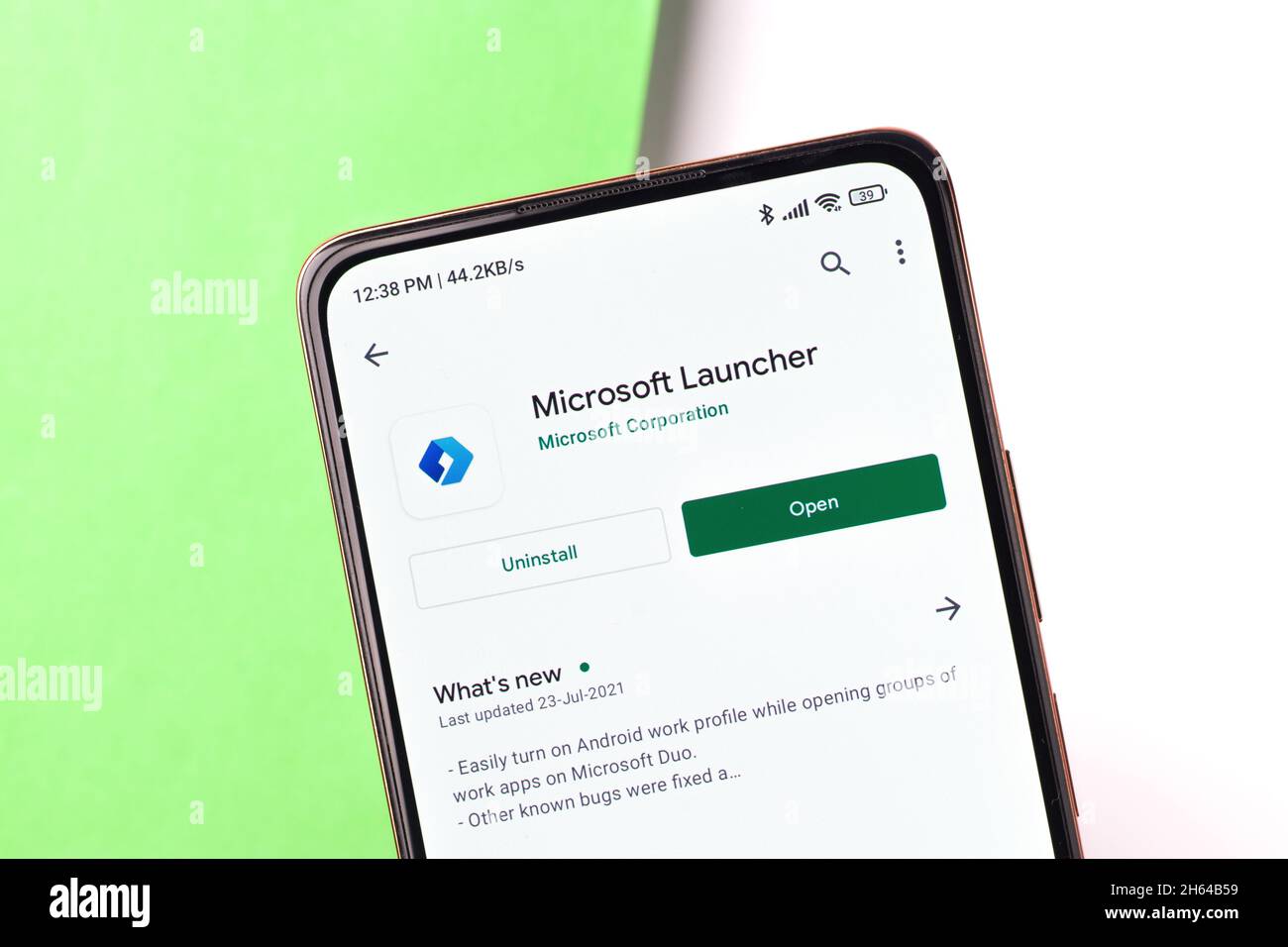 Assam, india - January 31, 2021 : Microsoft Launcher logo on phone ...