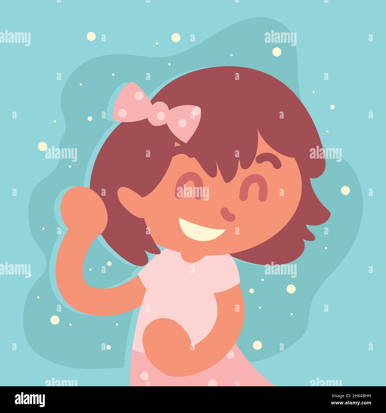 happy little girl Stock Vector Image & Art - Alamy
