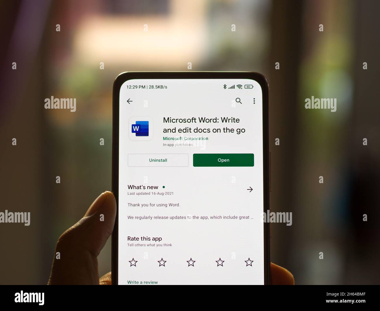 Assam, india - September 6, 2020 : Ms Word logo on phone screen stock ...