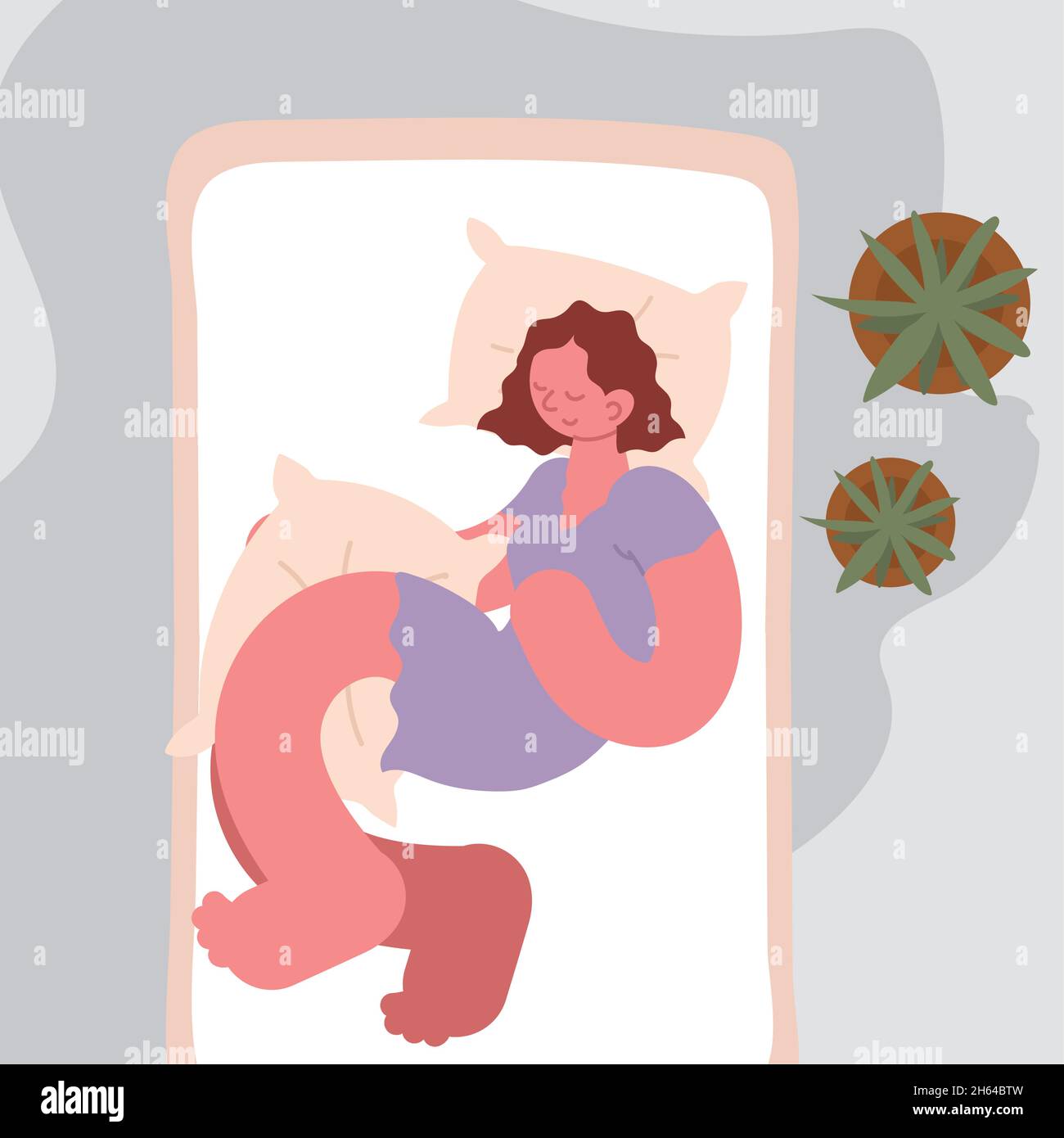 Relax sleeping calm woman Stock Vector Images - Alamy