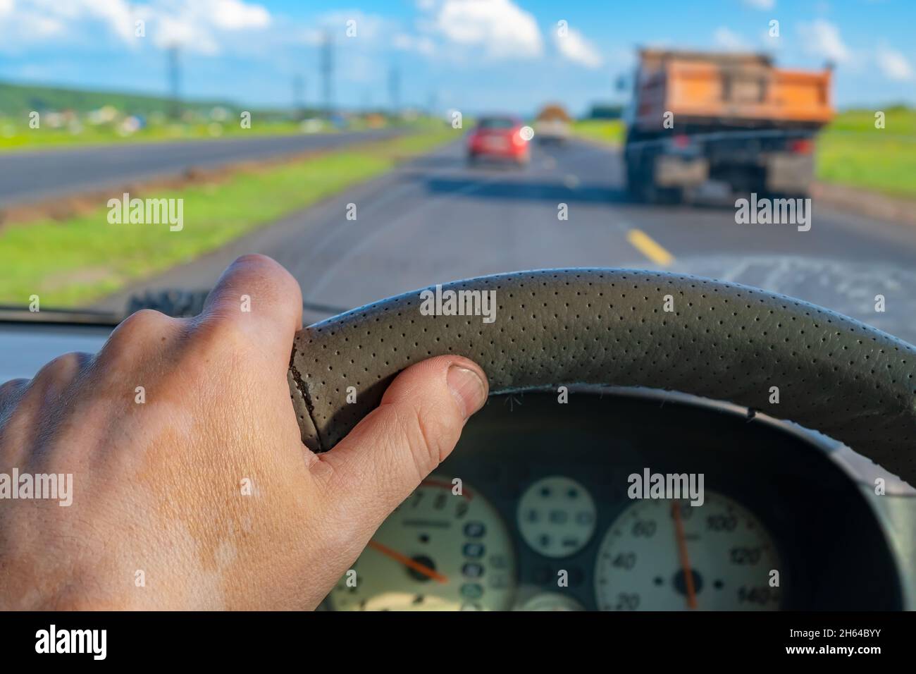 Car steering wheel movement hi-res stock photography and images - Alamy